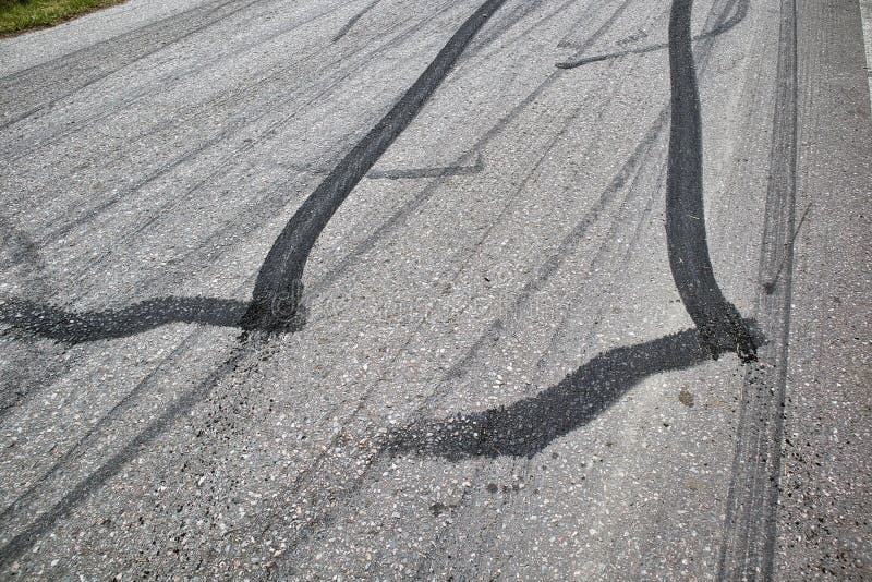 Black Tire Marks on the Road Stock Image - Image of tyre, burn: 248180447
