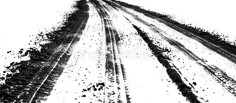 Black Tire Marks on White Background Stock Illustration - Illustration ...