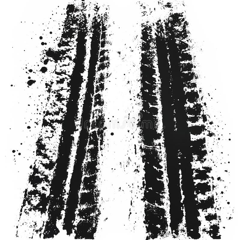 Black Tire Track on White stock illustration. Illustration of pattern ...