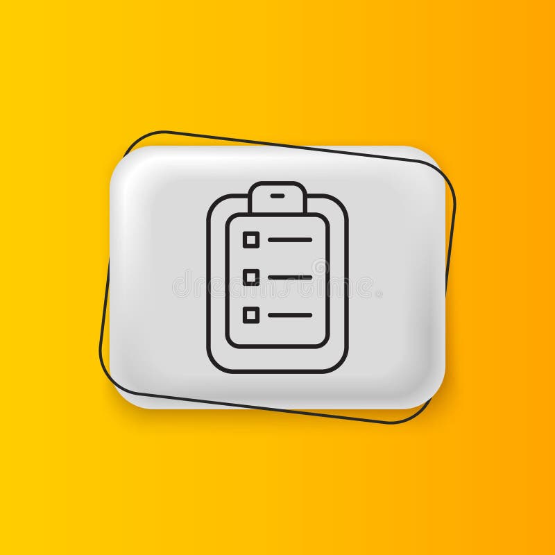 Black To Do List or Planning Icon Isolated on Yellow Background. Silver ...