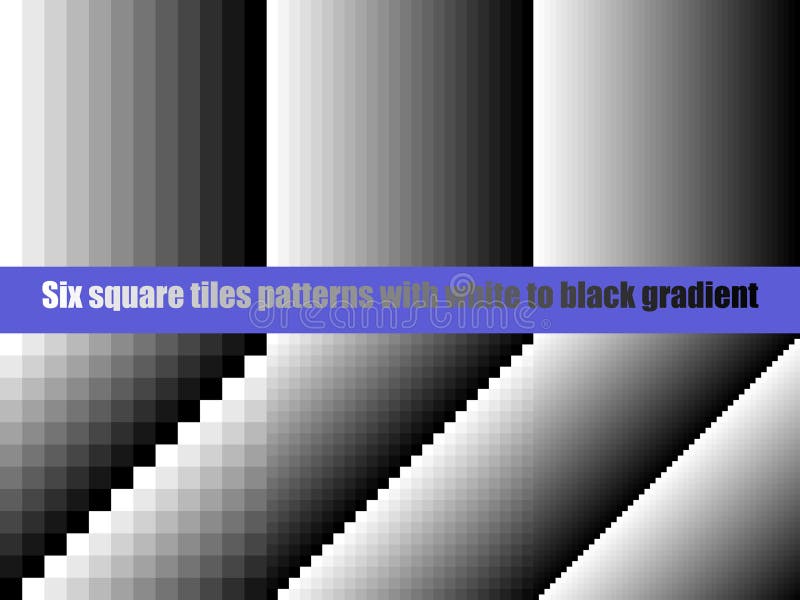 Black To White Gradient in Square Tiles, Seamless Vector Pattern, Grey ...