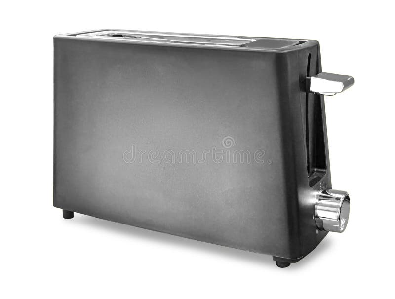 Black Toaster, Two Slices of Bread Inside Stock Photo - Image of cutout ...