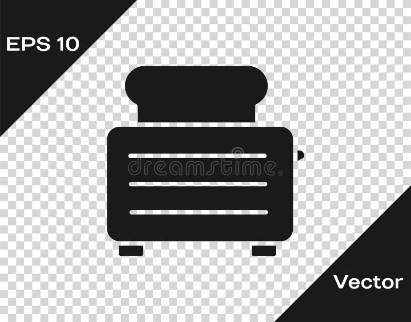 Black Toaster with Toasts Icon Isolated on Transparent Background ...