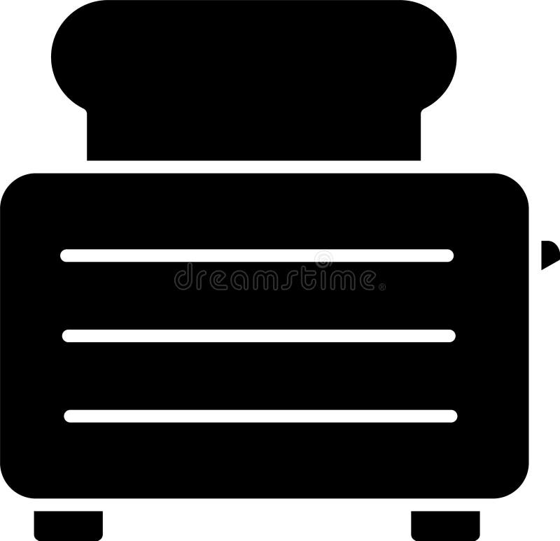 Black Toaster with Toasts Icon Isolated on White Background. Vector ...