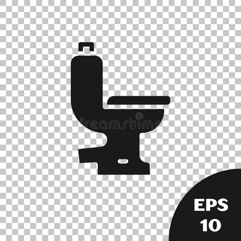 Black Toilet Bowl Icon Isolated on Transparent Background. Vector Stock ...