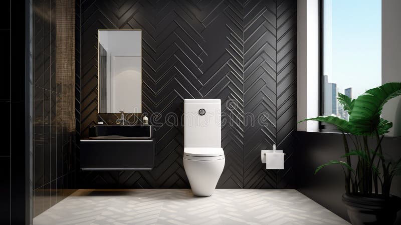 Black toilet wall stock illustration. Illustration of innovative ...