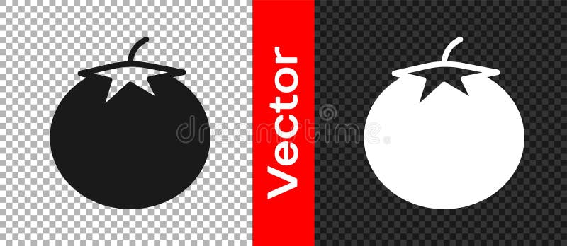 Black Tomato Icon Isolated on Transparent Background. Vector Stock ...