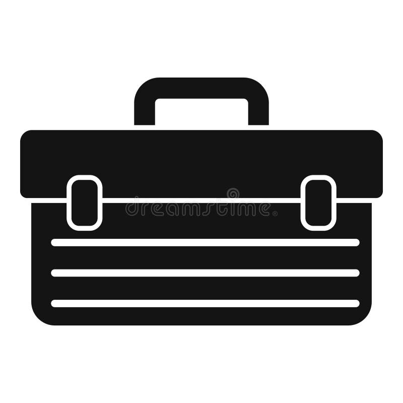 Black Toolbox Icon for Holding Repairing Instruments Stock Vector ...