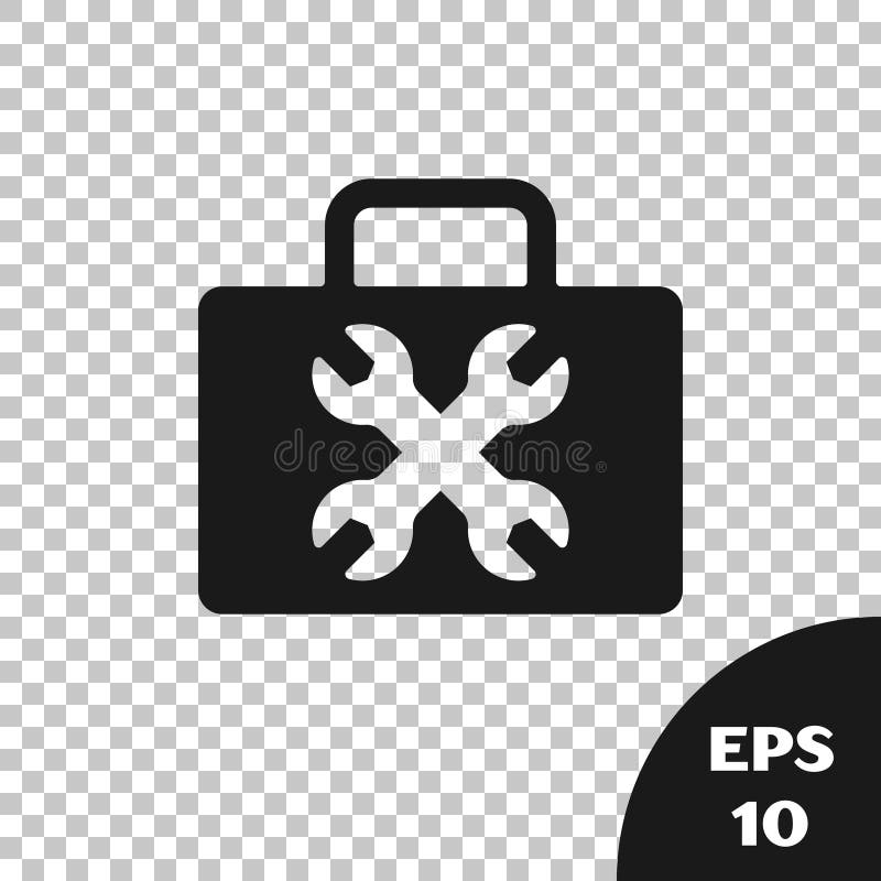 Black Toolbox Icon Isolated on Transparent Background. Tool Box Sign ...