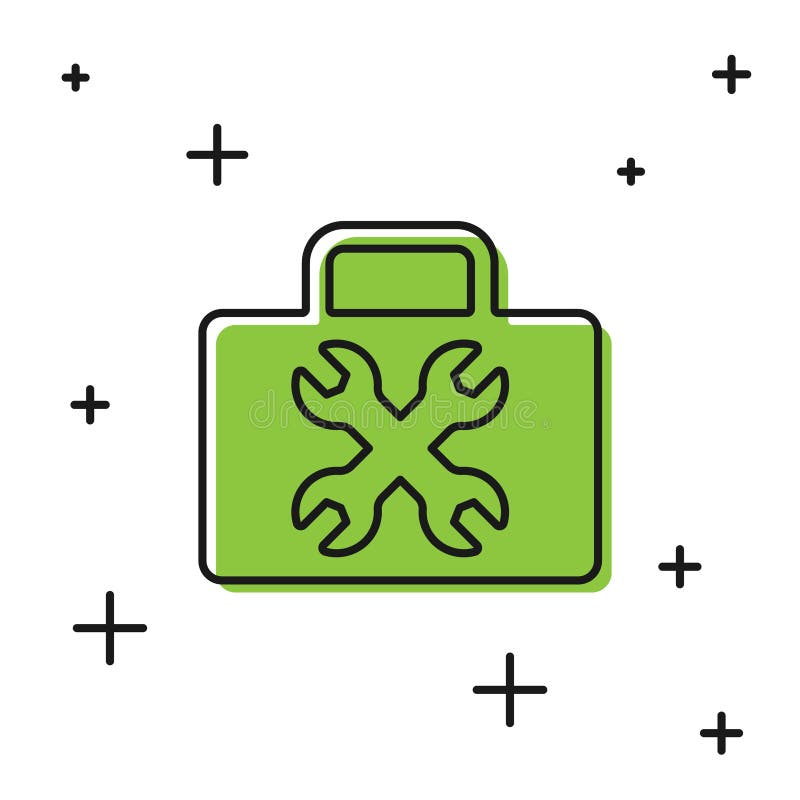 Black Toolbox Icon Isolated on White Background. Tool Box Sign Stock ...