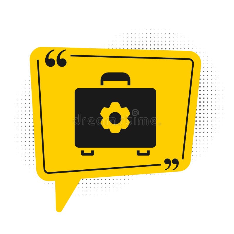 Black Toolbox Icon Isolated on Yellow Background. Tool Box Sign ...