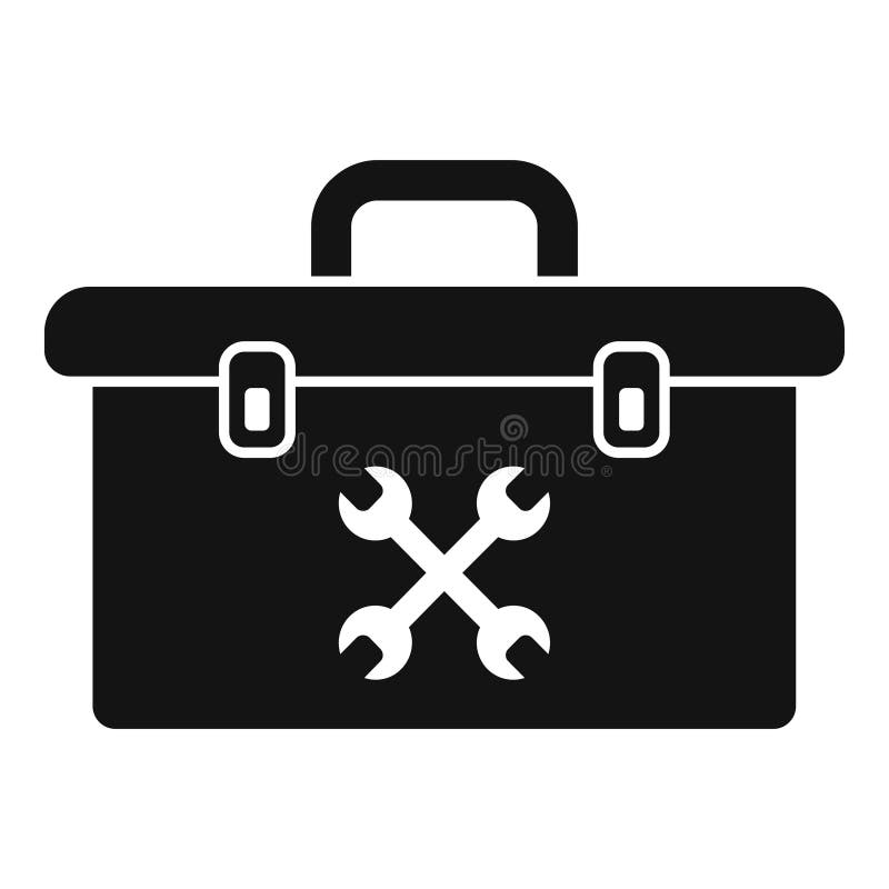 Black Toolbox Icon Representing Repairing and Maintaining Stock Vector ...