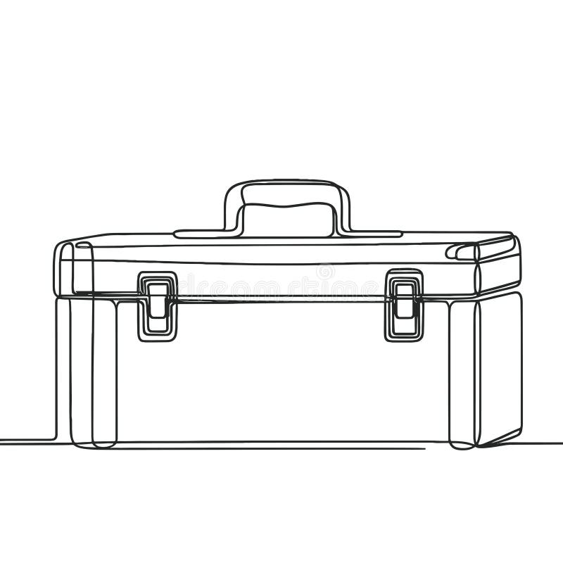 A Black Toolbox with a Silver Handle Stock Illustration - Illustration ...