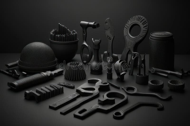 Black Tools on Black Background. AI Generated Stock Illustration ...