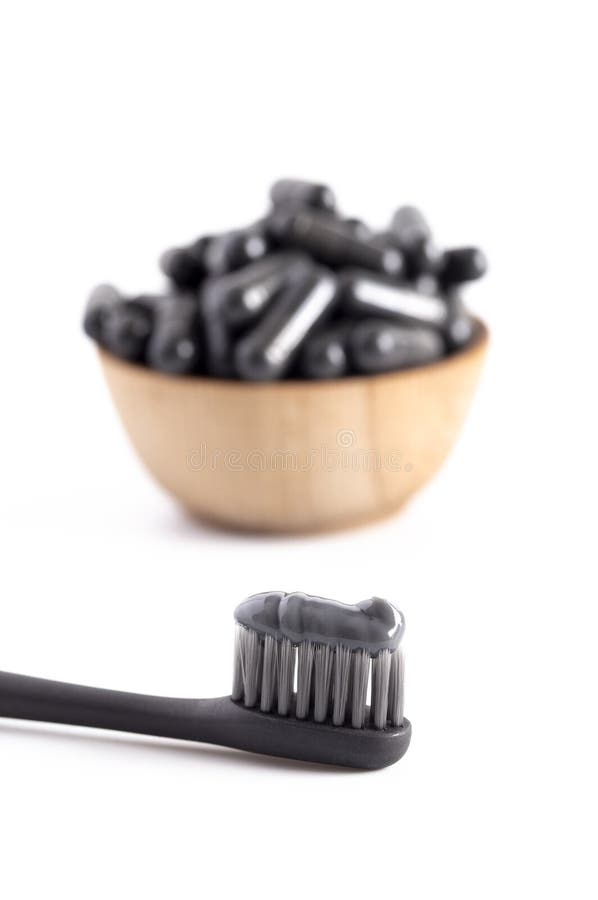 Active Charcoal Tooth Paste Stock Photo - Image of woman, mouth: 118400816