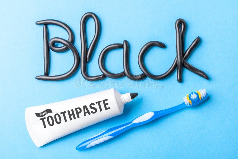 Black Toothpaste from Charcoal for White Teeth. Word BLACK from ...