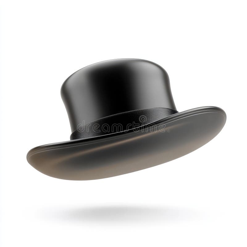 Elegant Black Top Hat, Classic Formal Headwear Stock Illustration ...