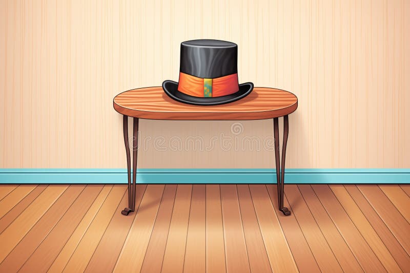 Black Top Hat on a Mahogany Table Stock Photo - Image of vintage ...