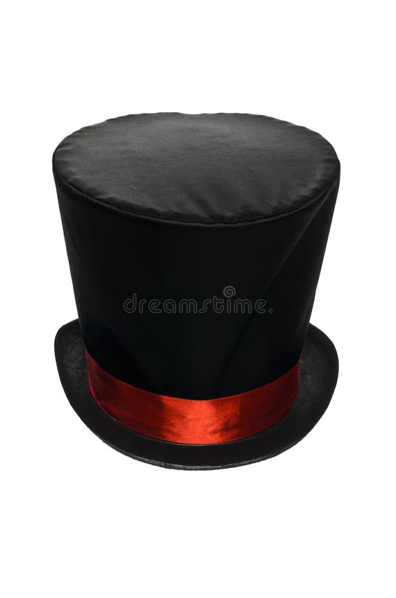 Black Top Hat with Red Ribbon Stock Image - Image of retro, formal ...