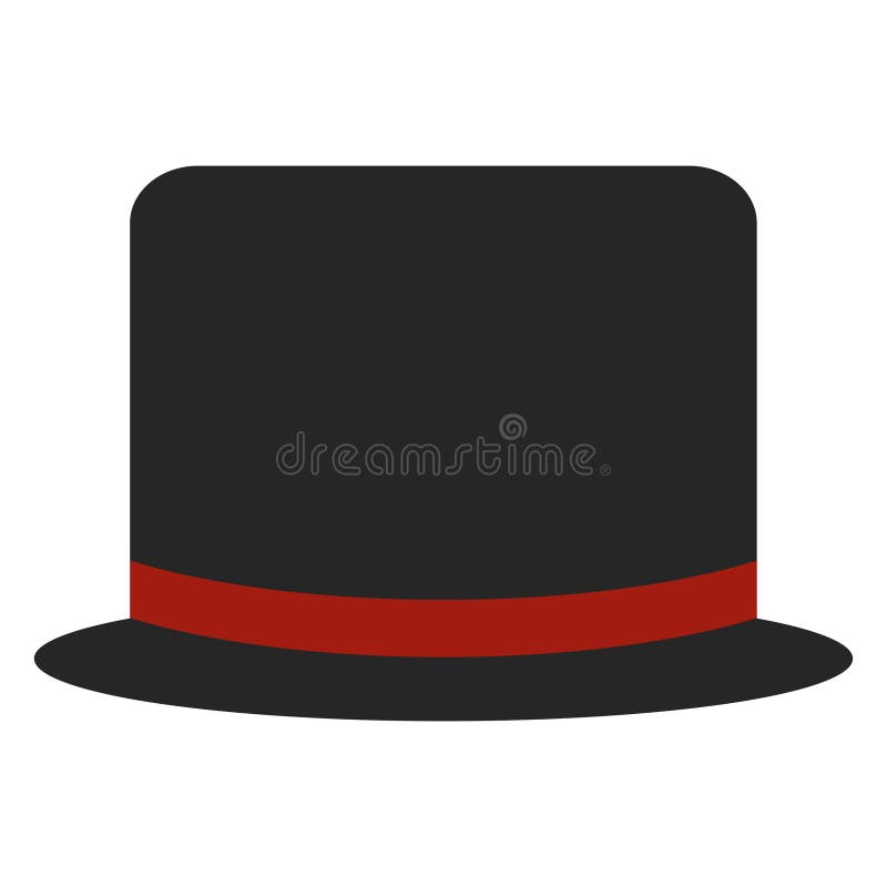 Black Top Hat Red Ribbon Isolated Stock Illustrations – 175 Black Top ...