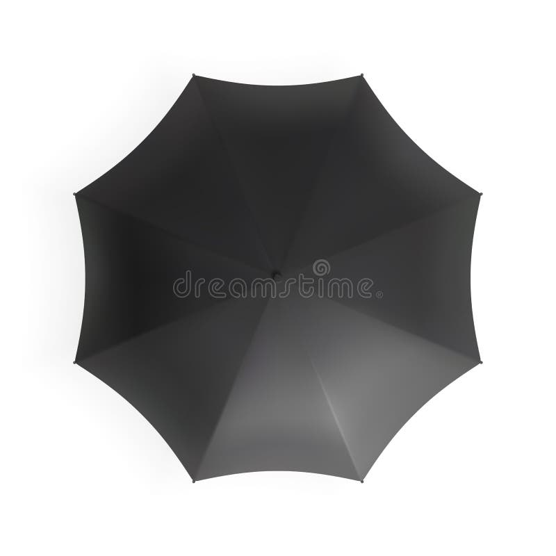 Black Top View Umbrella. Realistic Vector Mockup. Stock Vector ...