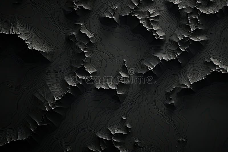 Black Topographical Map Mountains Stock Illustration - Illustration of ...