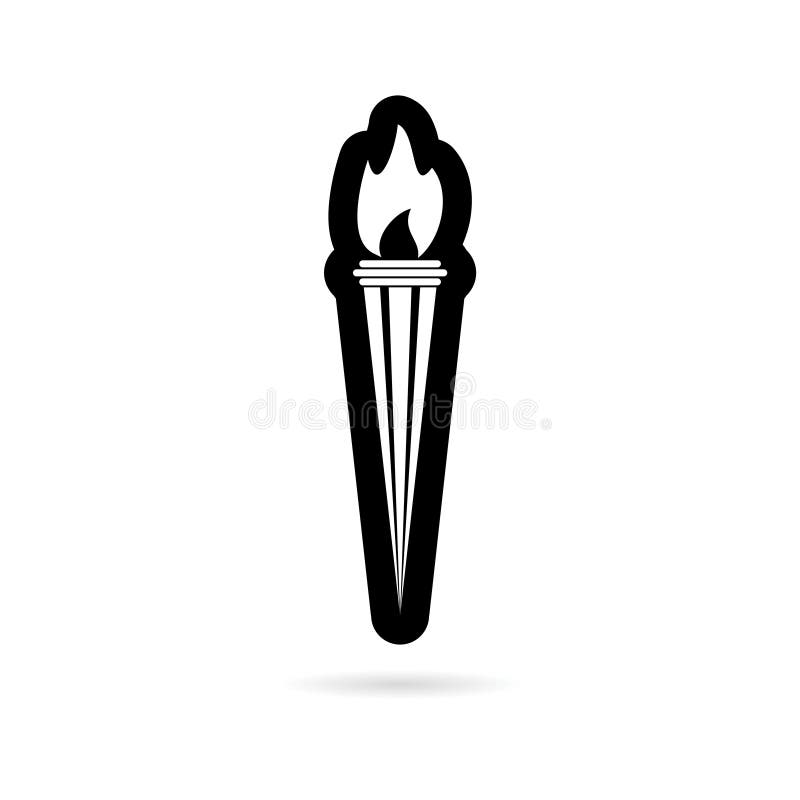 Black Torch with Flame Icon or Logo Stock Vector - Illustration of ...