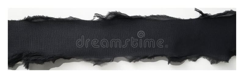 Black Torn Fabric Strip Isolated on White Stock Illustration ...