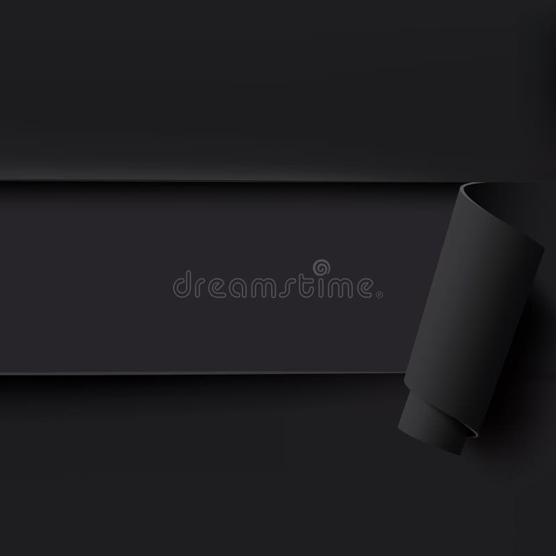 Black Torn Paper Background with Empty Space for Text. Stock Vector ...