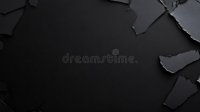 Black Torn Paper on Dark Background Creating Abstract Design Stock ...