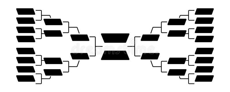 Black Tournament Chart Structure in Minimalistic Style. Stock ...