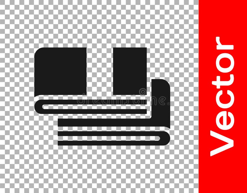 Black Towel Stack Icon Isolated on Transparent Background. Vector Stock ...