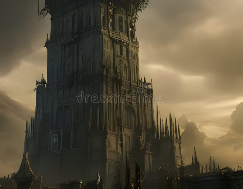 Black tower stock illustration. Illustration of steeple - 277085045
