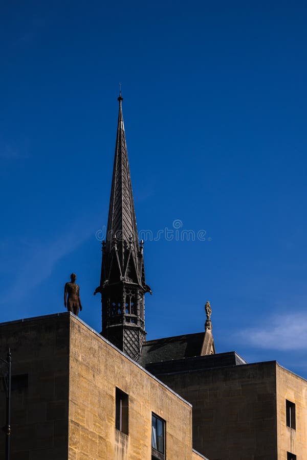 Black Tower on the Roof of the Exeter College with a Clear Sky in the ...