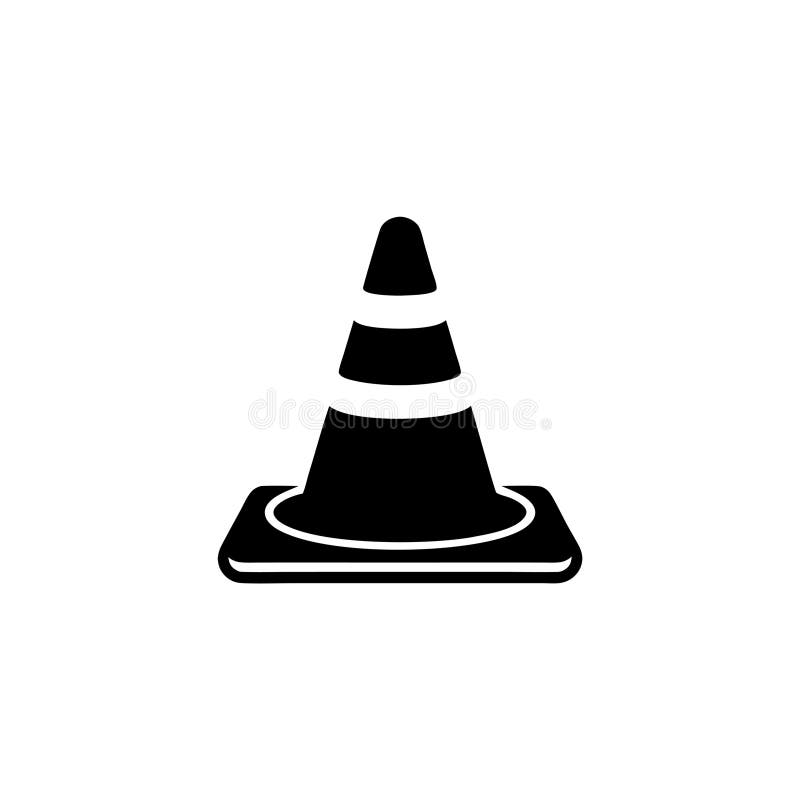 Black Traffic Cone Vector Minimalist for Safety and Construction Use ...