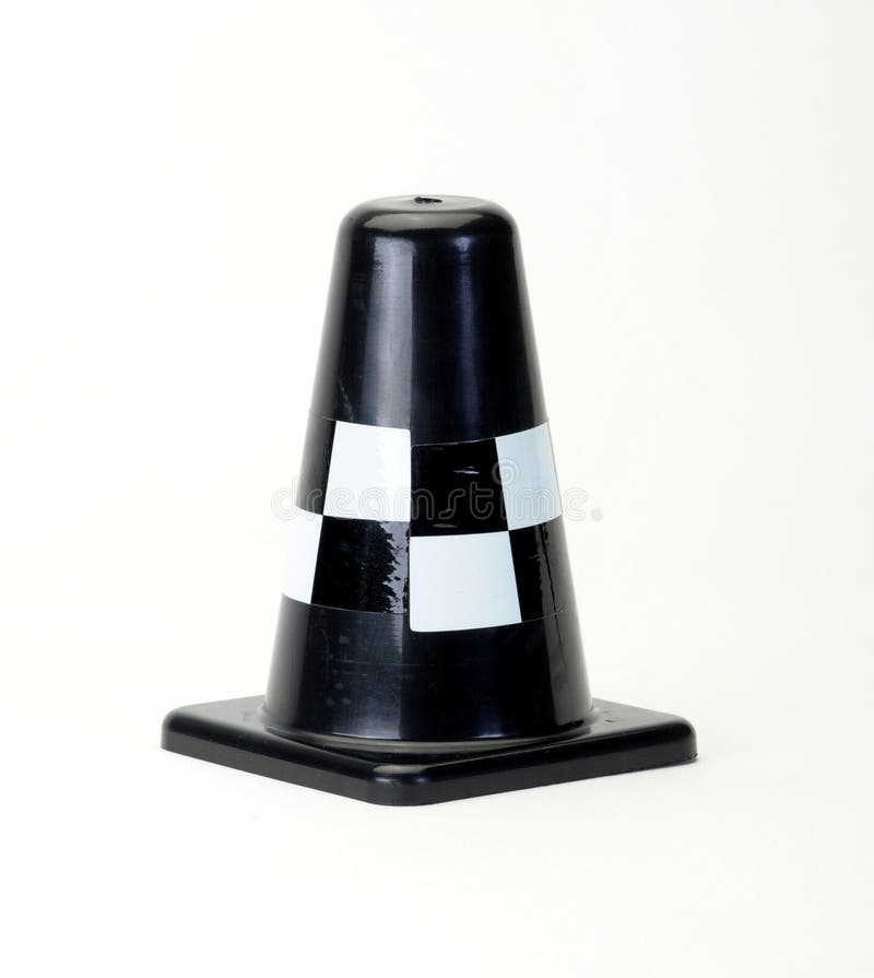 Black Traffic Cone On White Stock Image - Image of construction, orange ...