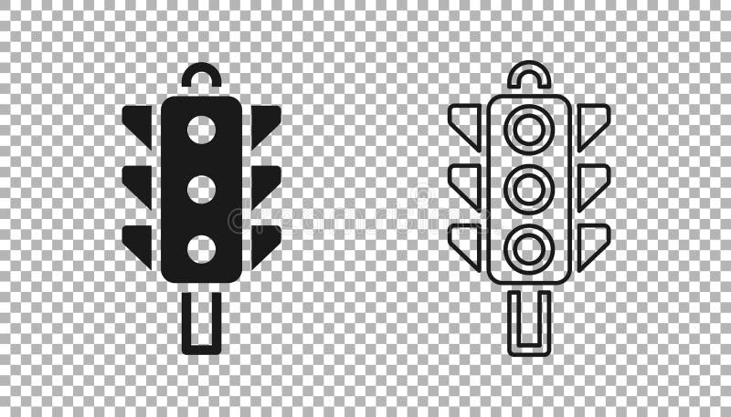 Black Traffic Light Icon Isolated on Transparent Background. Vector ...