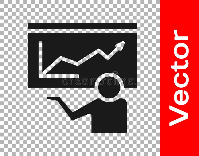 Black Training, Presentation Icon Isolated On White Background. Set ...