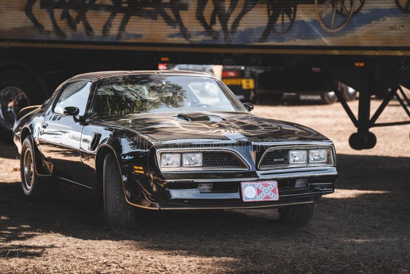 Black Trans-am with a Gold Eagle on the Hood Editorial Image - Image of ...