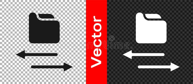 Black Transfer Files Icon Isolated on Transparent Background. Copy ...