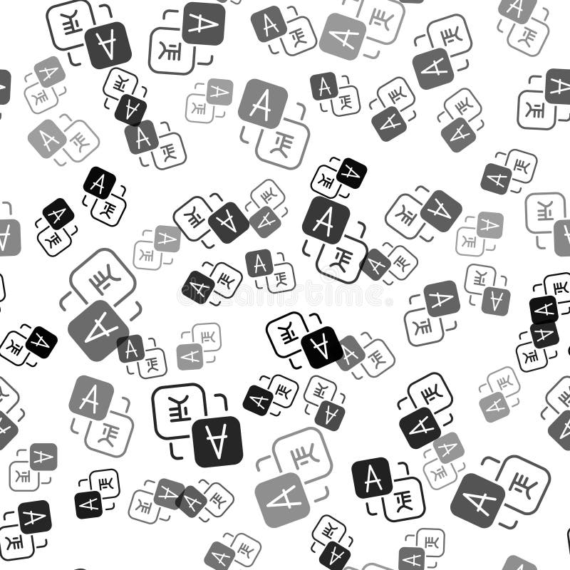 Black Translator Icon Isolated Seamless Pattern on White Background ...