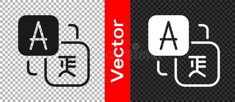 Black Translator Icon Isolated on Transparent Background. Foreign ...