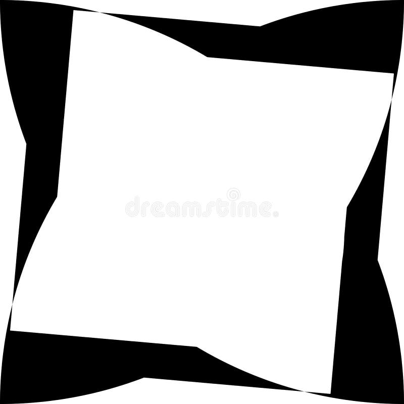 Black on Transparent Background Abstract Arabesque Distorted Frame ...