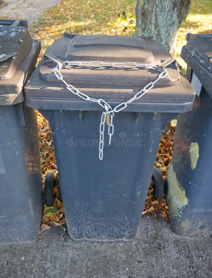 Locked Trash Bin Chain Padlock Stock Photos - Free & Royalty-Free Stock ...