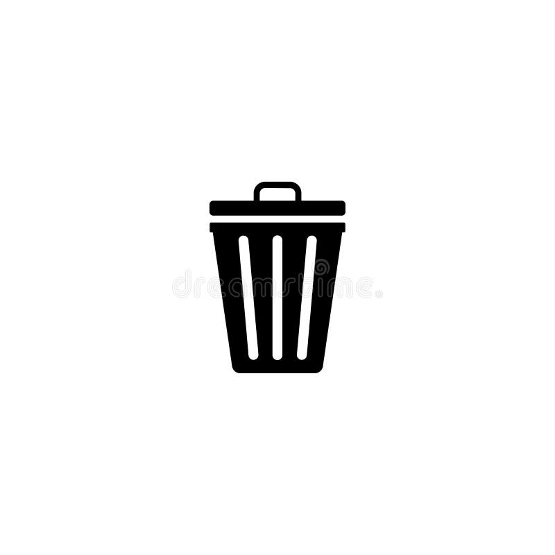 Black Trash Can Icon. Vector Illustration Eps 10 Stock Illustration ...