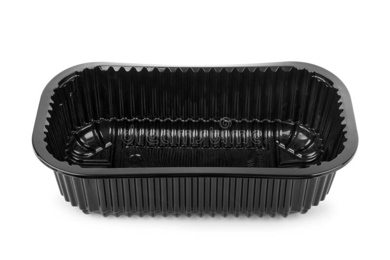 Black Tray of Thick Plastic for Different Purposes Stock Photo - Image ...