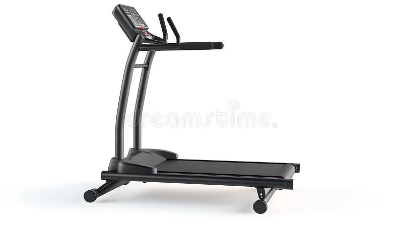 A Black Treadmill with a Digital Screen on the Front Stock Image ...