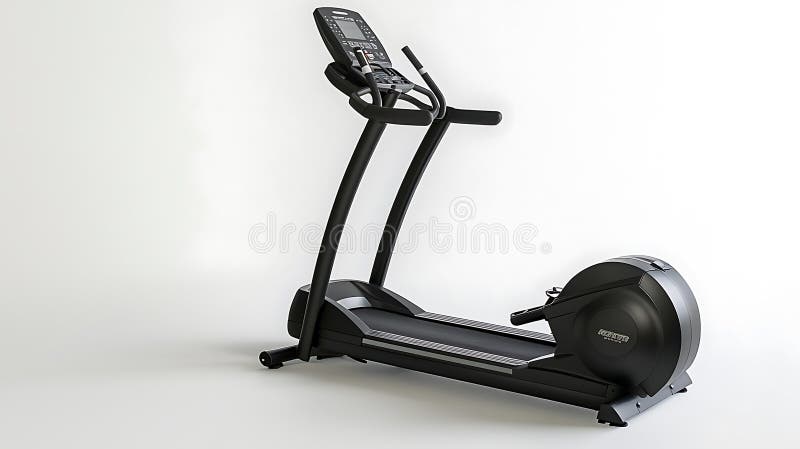 A Black Treadmill with a Digital Screen on the Front Stock Image ...