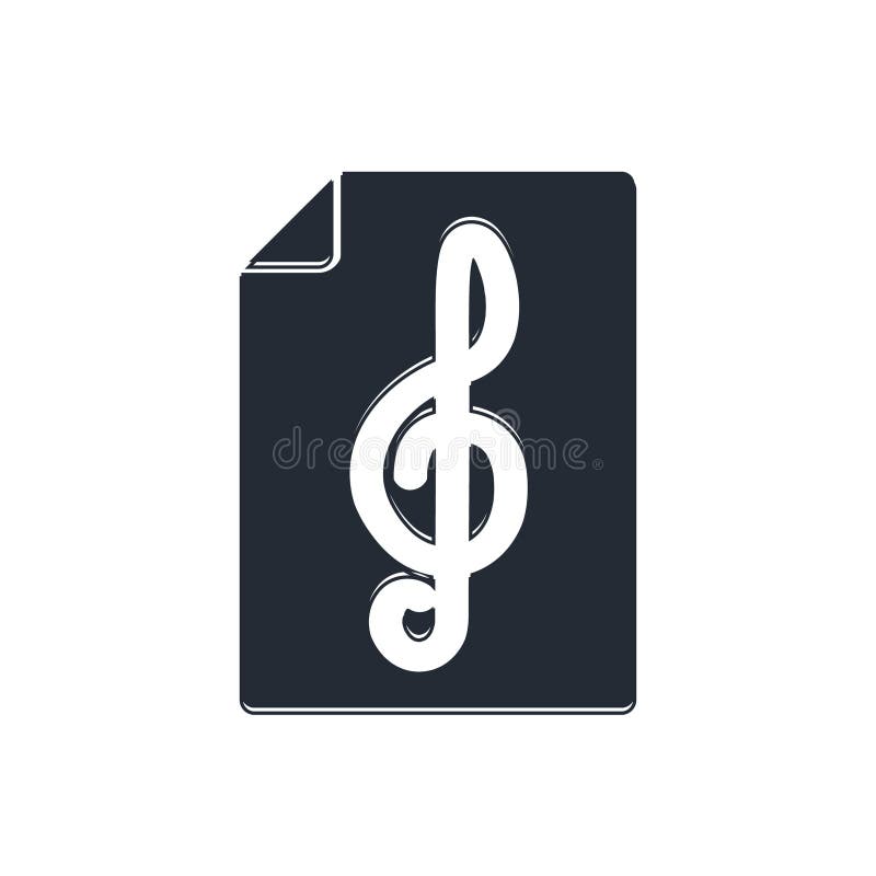 Black Treble Clef Icon Isolated on White Background. Vector Stock ...