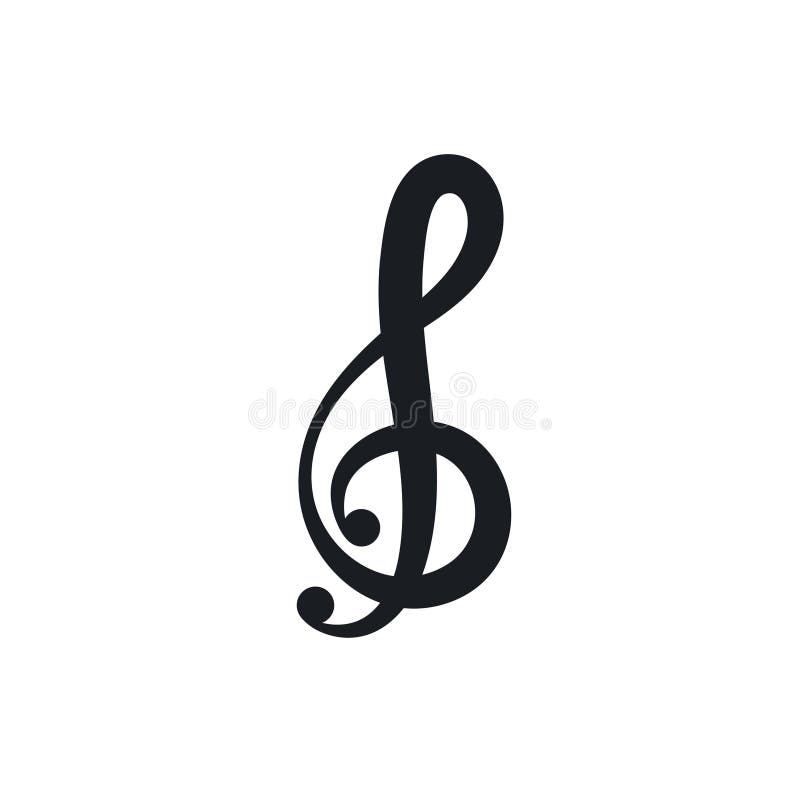 Black Treble Clef Note Icon for Music and Musical Applications Vector ...